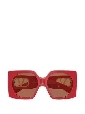 Valentino Garavani Vlogo Geometric Sunglasses - Red