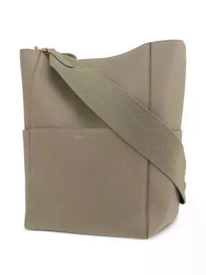Celine 2010s Sac Sangle Grained Shoulder Bag - Neutrals
