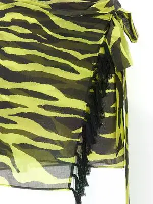 Attico Zebra-print Wrap Skirt