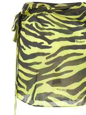 Attico Zebra-print Wrap Skirt