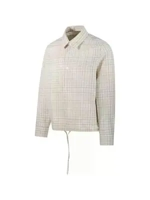 LARDINI Check-pattern Drawstring-hem Shirt