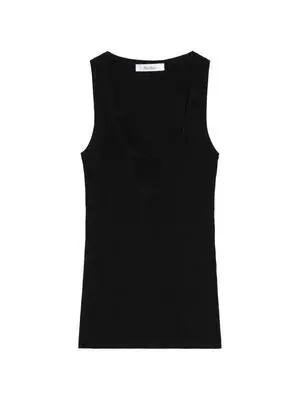 Max Mara Ribbed-knit Tank Top - Black