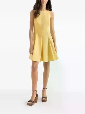 Brunello Cucinelli Techno Cotton Poplin Halterneck Mini Dress - Yellow