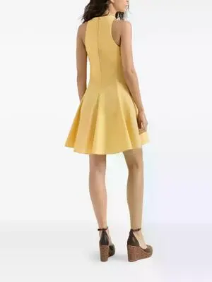 Brunello Cucinelli Techno Cotton Poplin Halterneck Mini Dress - Yellow