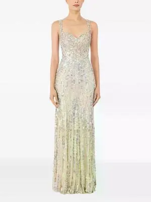 Jenny Packham Sequin-embellished Maxi Dress - Neutrals