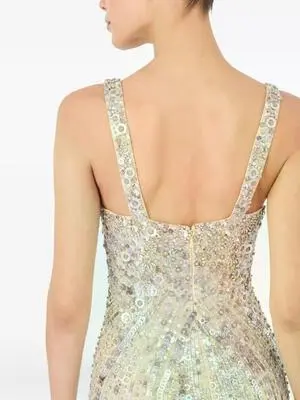Jenny Packham Sequin-embellished Maxi Dress - Neutrals