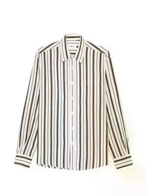 Nn07 Deon Striped Chest-pocket Shirt - Neutrals