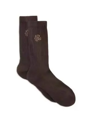 Nn07 Logo-embroidered Mid-calf Socks - Brown
