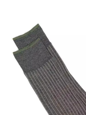 Zegna Ribbed-knit Socks - Grey