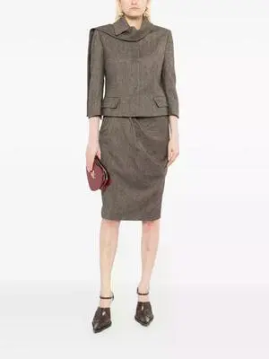 Alexander McQueen 2005 Tailored Wool Skirt Suit Set
