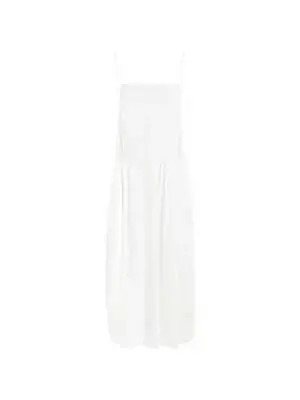Khaite Adira Cotton Poplin Dress White