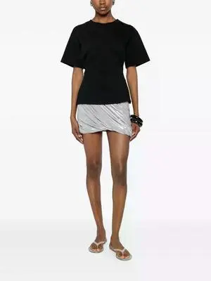 Norma Kamali Metallic Draped Mini Skirt
