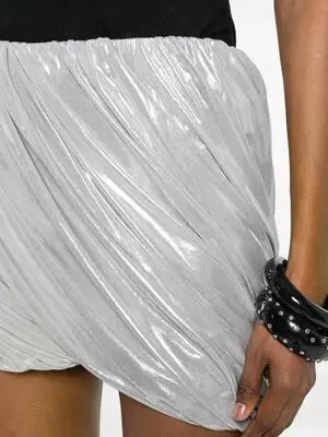 Norma Kamali Metallic Draped Mini Skirt