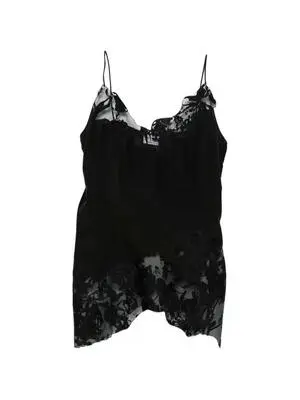 Alexander McQueen Lace-trimmed Silk Blouse