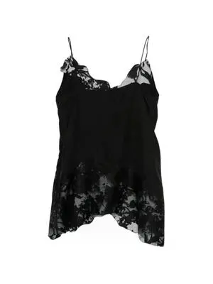 Alexander McQueen Lace-trimmed Silk Blouse