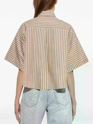 Rag & Bone Marin Striped Short-sleeve Shirt - Neutrals