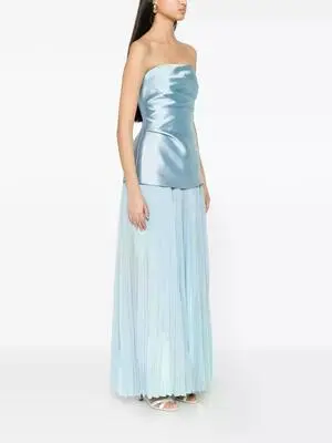Solace London Claudette Strapless Maxi Dress - Blue