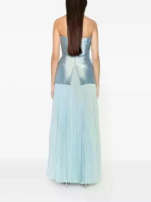 Solace London Claudette Strapless Maxi Dress - Blue