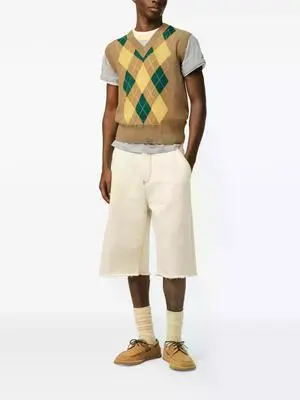AMI Paris Argyle Intarsia Sleeveless Sweater