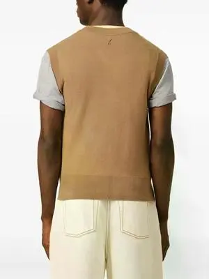 AMI Paris Argyle Intarsia Sleeveless Sweater