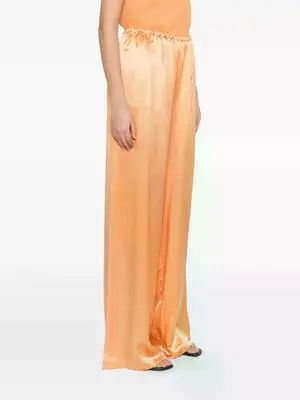 Ermanno Scervino Satin Finish Wide Leg Trousers - Orange
