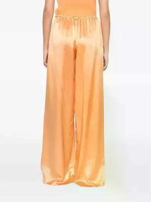 Ermanno Scervino Satin Finish Wide Leg Trousers - Orange