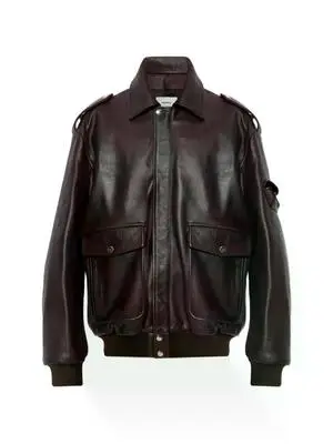 Coperni Leather Epaulette-detail Jacket - Brown