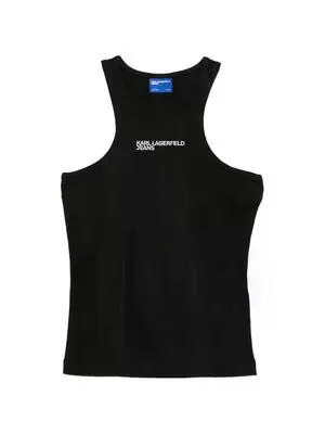 Karl Lagerfeld Logo-print Ribbed-knit Top
