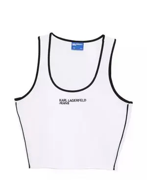 Karl Lagerfeld Logo-print Crop Top - White