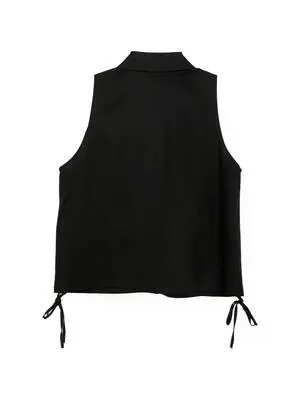 Karl Lagerfeld Logo-embroidered Drawstring-hem Top