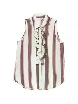 DIEGA Striped Ruffled Blouse