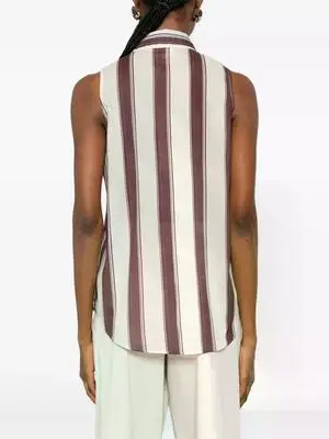 DIEGA Striped Ruffled Blouse