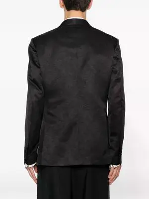 LARDINI Shawl-lapel Single-breasted Blazer - Black
