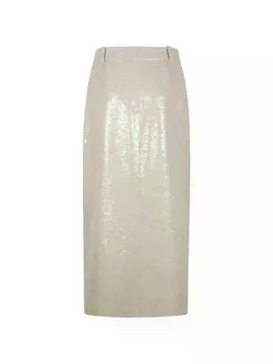 Kiton Sequin-embellished Slit Midi Skirt
