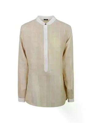 Kiton Check-pattern Linen Shirt