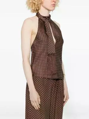 Posse Phoebe Polka-dot Top - Brown