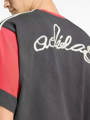 Adidas Originals Panelled Graphic-print T-shirt - Black