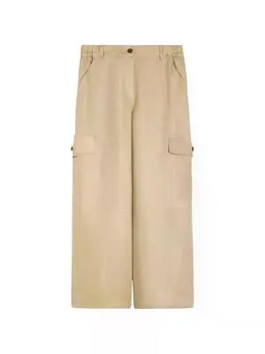 Max Mara Linen Cargo-pocket Trousers - Neutrals