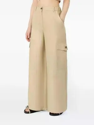 Max Mara Linen Cargo-pocket Trousers - Neutrals