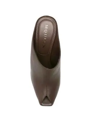 Alexander McQueen Peep-toe Leather Mules