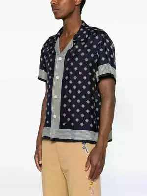 BODE Foyer Diamond Shirt - Blue