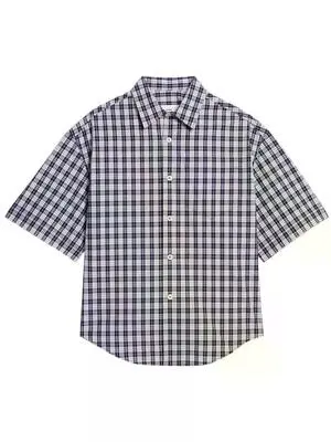 AMI Paris Gingham Pattern Short-sleeved Shirt