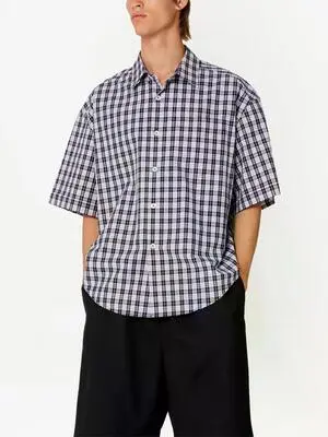 AMI Paris Gingham Pattern Short-sleeved Shirt