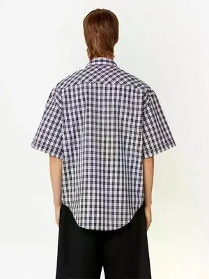 AMI Paris Gingham Pattern Short-sleeved Shirt