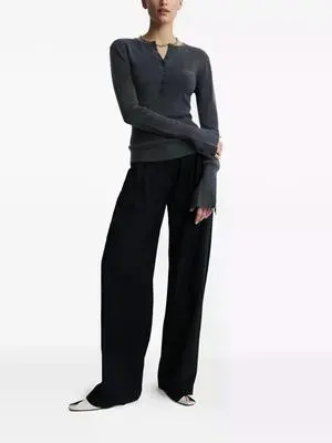 Anna Quan Ribbed Knit Button Top