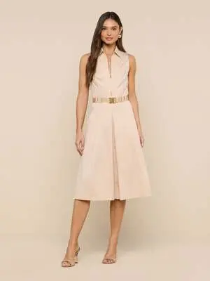 L'Agence Kylo Poplin Shirt Dress - Biscuit