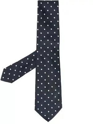 Ralph Lauren Purple Label Polka-dot Silk Neck Tie - Blue