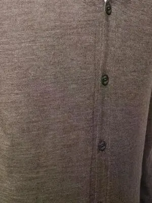 Fedeli V-neck Ribbed Knit Cardigan - Brown