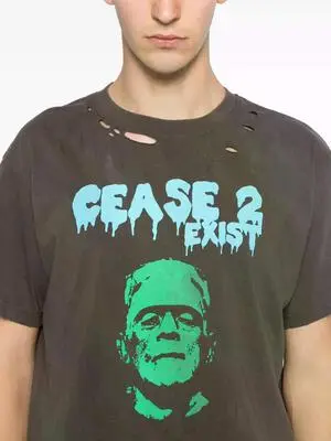 DAGGER Graphic-print Distressed T-shirt