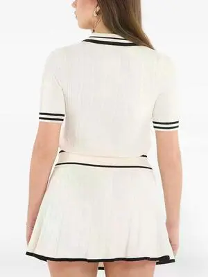 Guess Cable-knit Tipped Polo Sweater